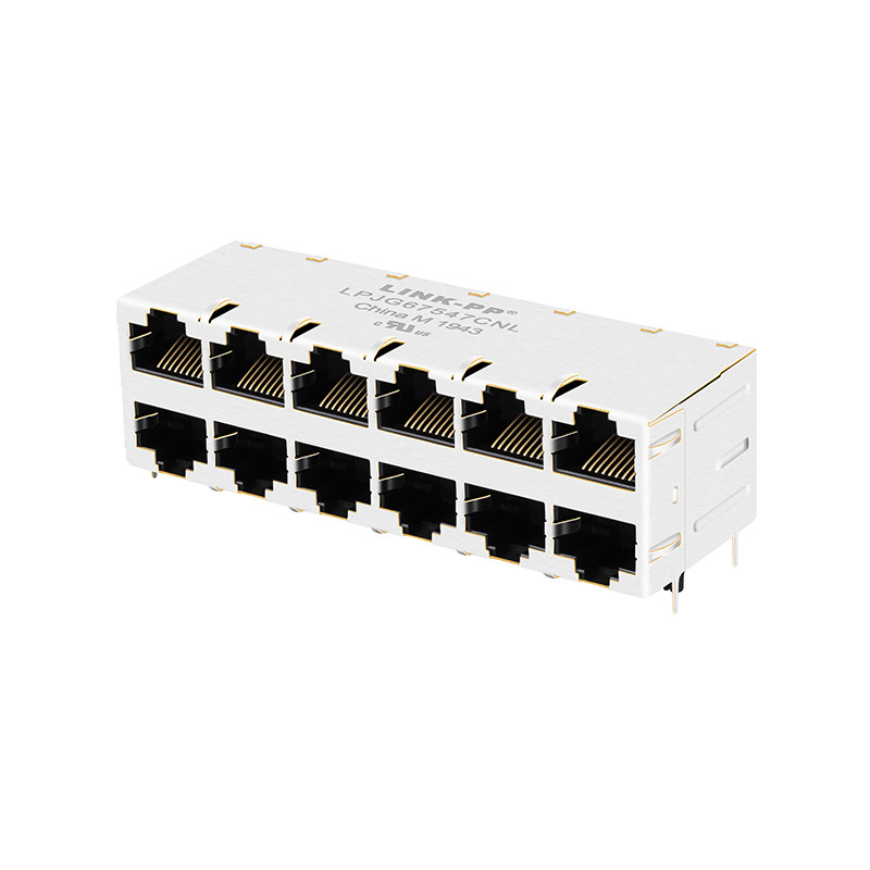 1840267-5 le connecteur de POE RJ45 a empilé le gigabit POE+ 2x6 POE ...